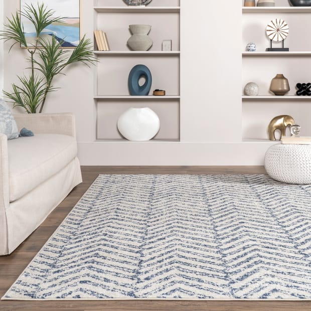 Gray Chevron Area Rug