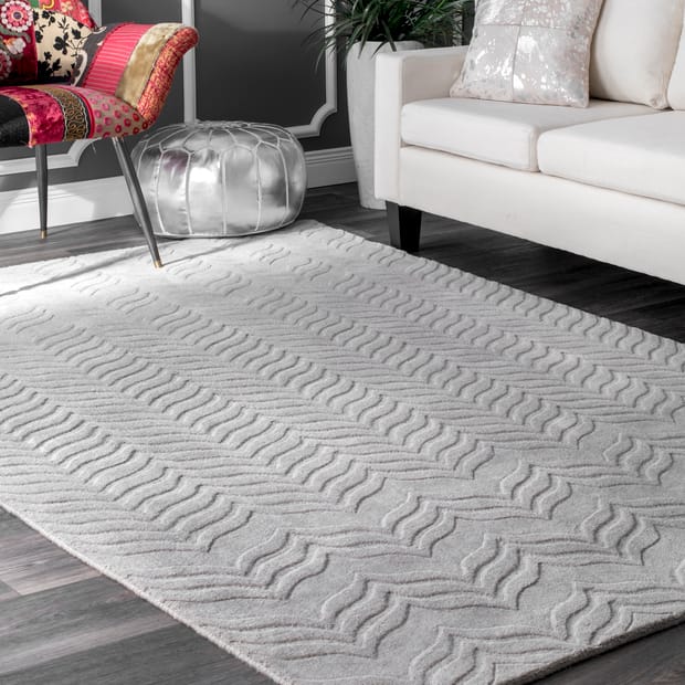 Gray Chevron Area Rug